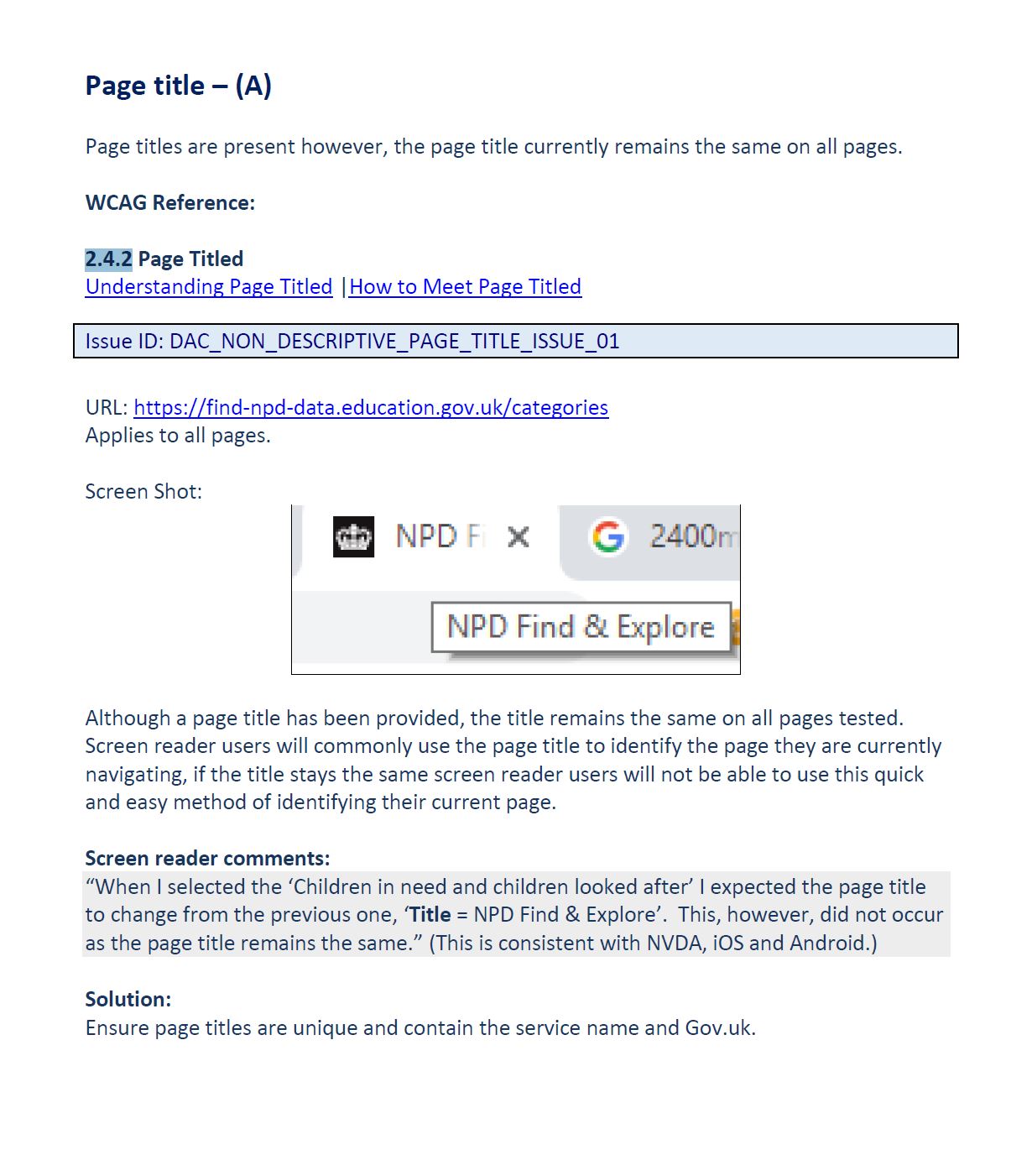 All pages – correct page titles on tab · Issue #217 · DFE-Digital/npd-find-and-explore · GitHub