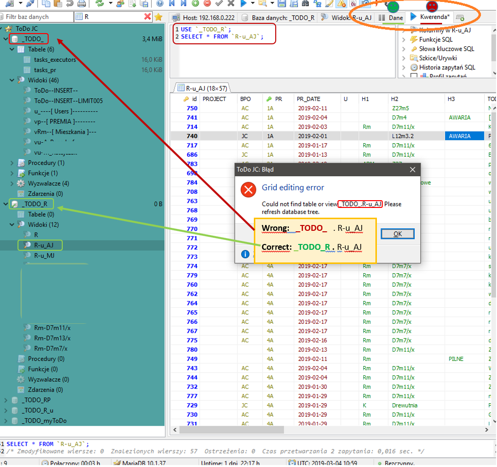Cross Data Base query – problem when editing view in datagrid after ...