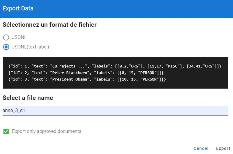 Issues On Editing Datas And Export Annotated Datas · Issue 1267 · Doccano Doccano · Github