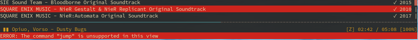 search causes an error: jump unsupported in this view · Issue #832 · hrkfdn/ncspot · GitHub