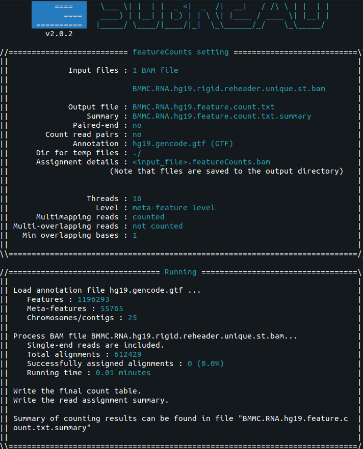 featureCounts assigned reads is 0 · Issue #3 · masai1116/SHARE-seq-alignmentV2 · GitHub