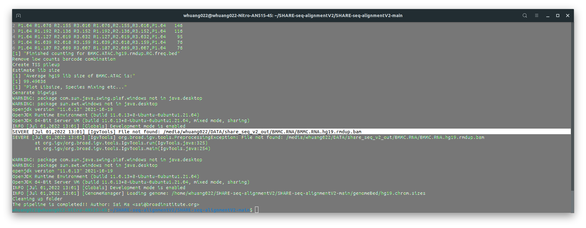 rmdup.bam file not found for RNA Seq while run Igv tool · Issue #4 · masai1116/SHARE-seq ...