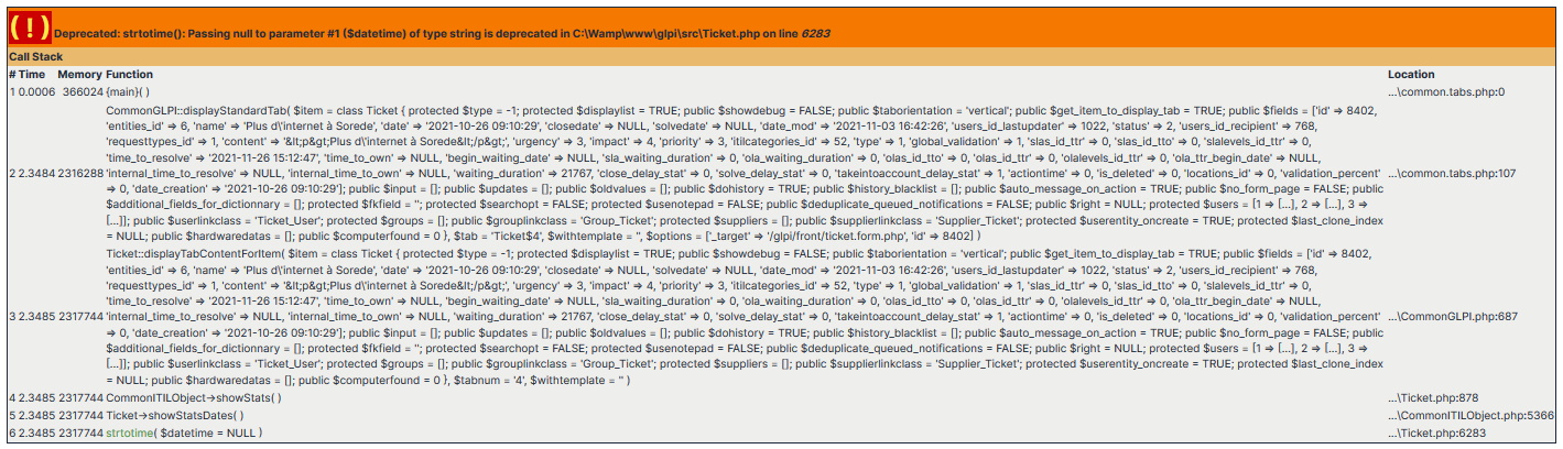 Deprecated strtotime() · Issue #11511 · glpi-project/glpi · GitHub
