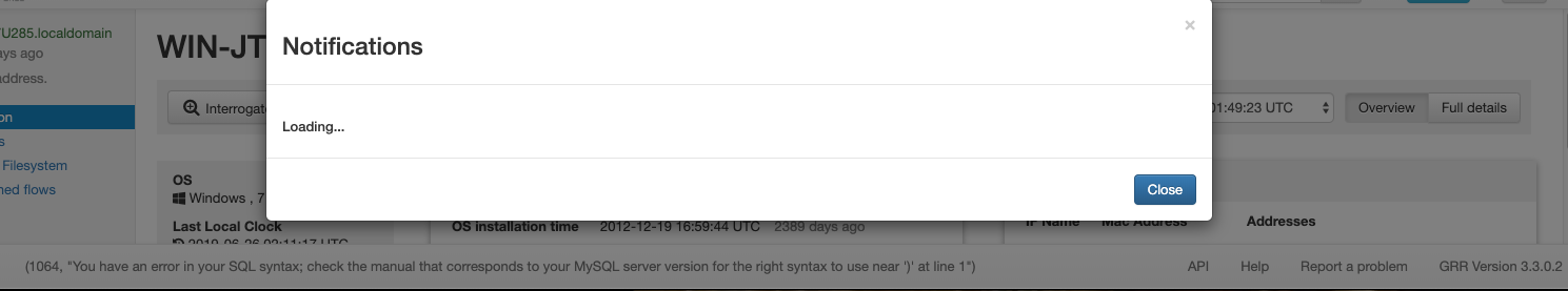 GRR UI notification errors · Issue #721 · google/grr · GitHub