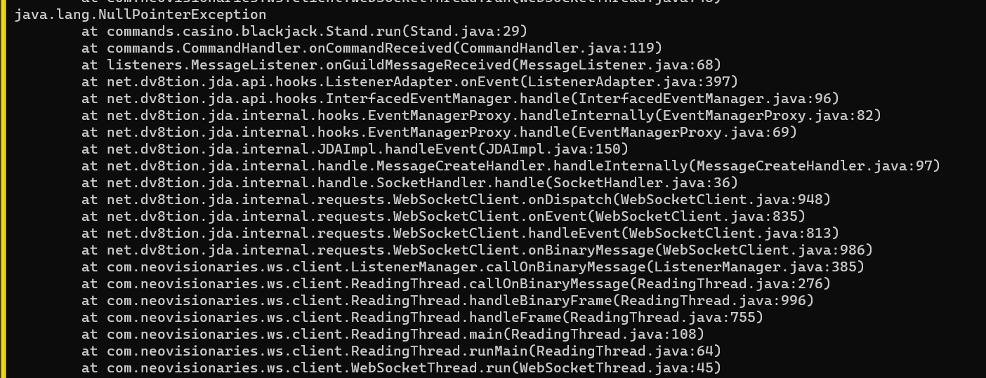 Weird NullPointerException · Issue #55 · DaanWet/Pingo_Discord_Bot · GitHub