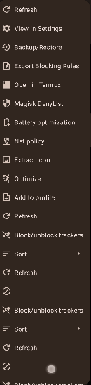 Weird looking "options menu" · Issue #1187 · MuntashirAkon/AppManager · GitHub