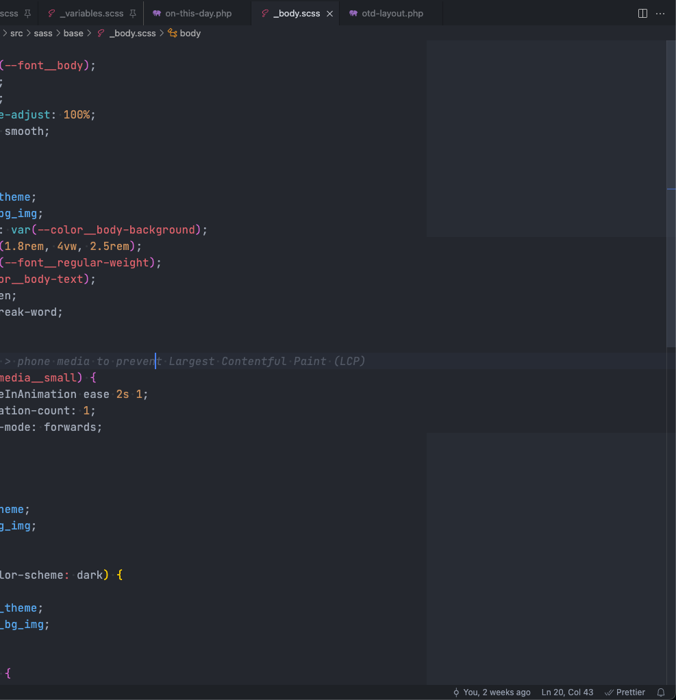 Blocks of colour in the main editor window which do not match the theme ...