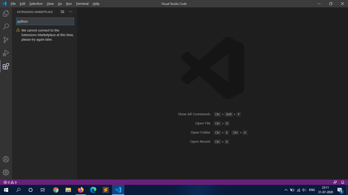 Vscode Not Detecting My Internet · Issue 103653 · Microsoftvscode · Github