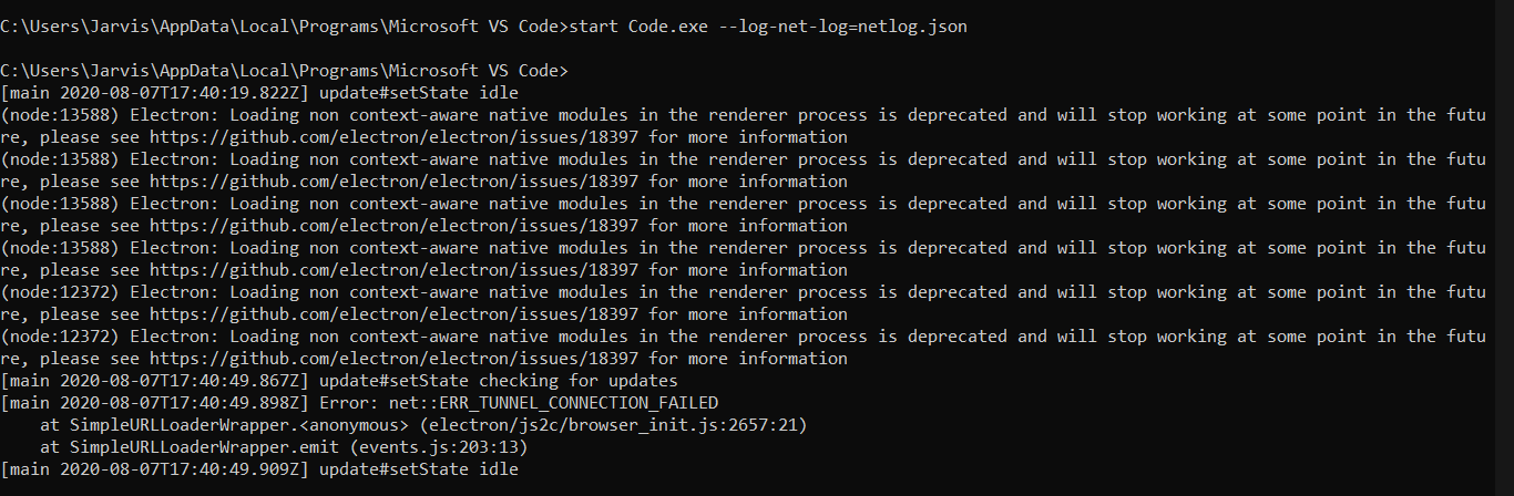 VsCode not detecting my internet · Issue #103653 · microsoft/vscode · GitHub