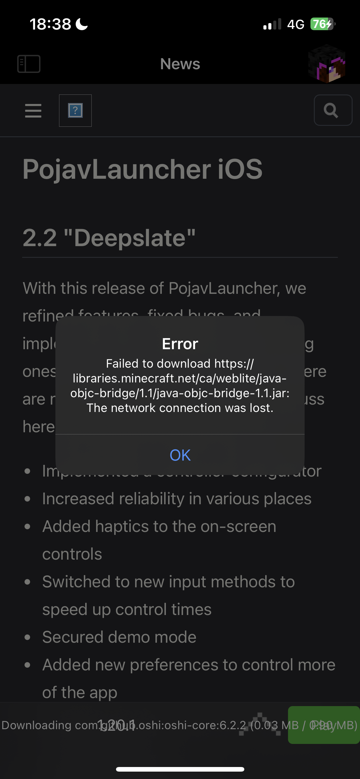 [F-Req] Background persistence for iOS during download · Issue #606 · PojavLauncherTeam ...