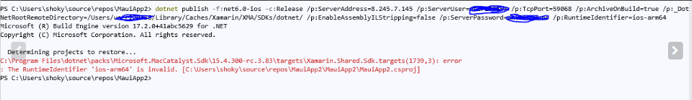 iOS publishing not picking up project runtime identifier · Issue #6992 · dotnet/maui · GitHub