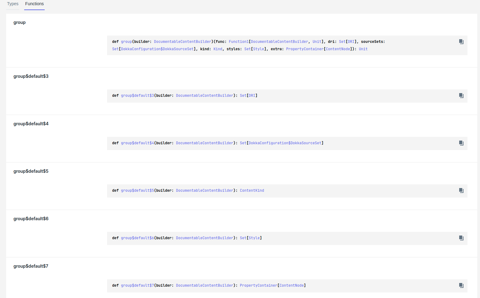 Methods with default values are documented multiple times · Issue #109 · lampepfl/scala3doc · GitHub
