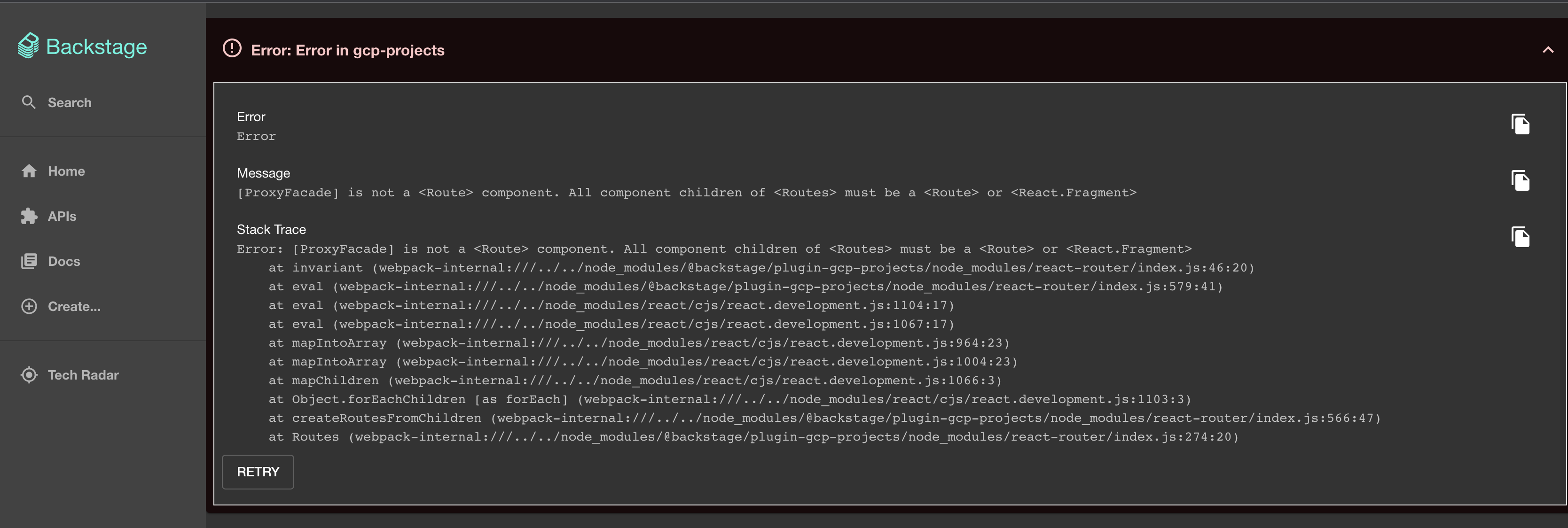 @backstage/plugin-gcp-projects react-router package error · Issue #9097 · backstage/backstage ...