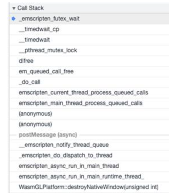 Call to emscripten_async_run_in_main_runtime_thread intermittently hangs in postMessage · Issue ...