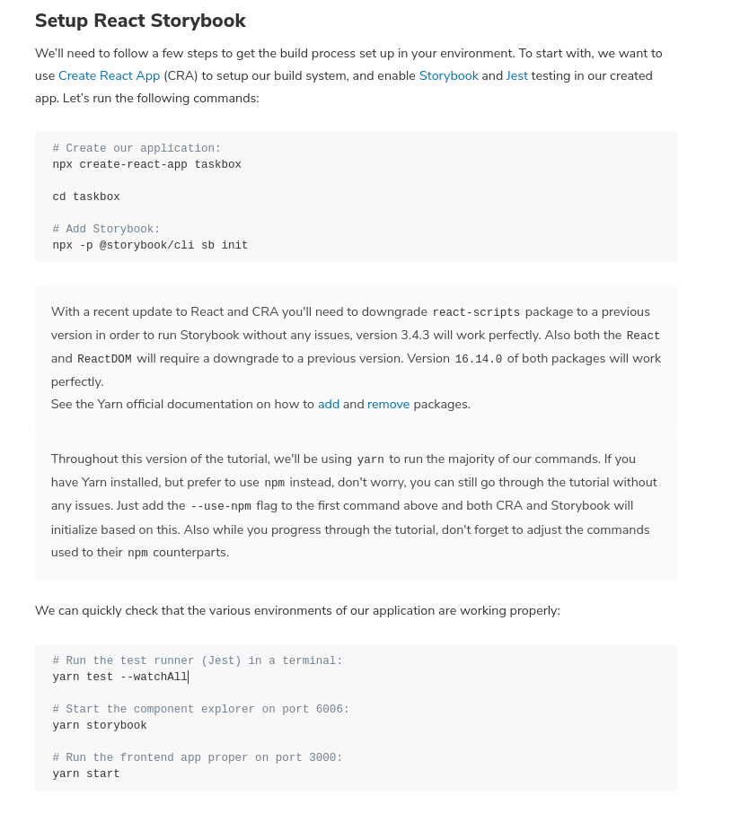 Error Following React Tutorial Instructions · Issue 13396 · Storybookjsstorybook · Github