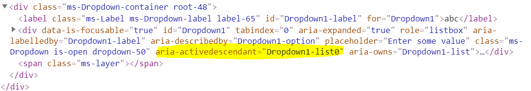 [Accessibility] Dropdown with custom list rendering incorrectly sets aria-activedescendant ...