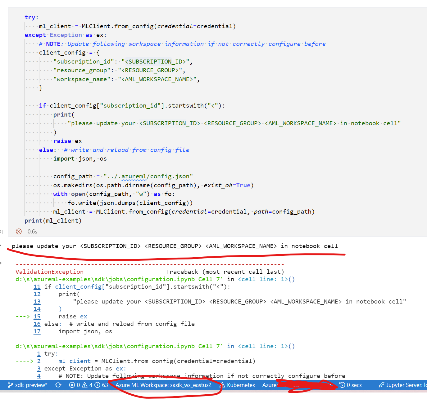 Workspace Information Should Be Pulled From The Vs Code Plugin · Issue 1188 · Azure Azureml