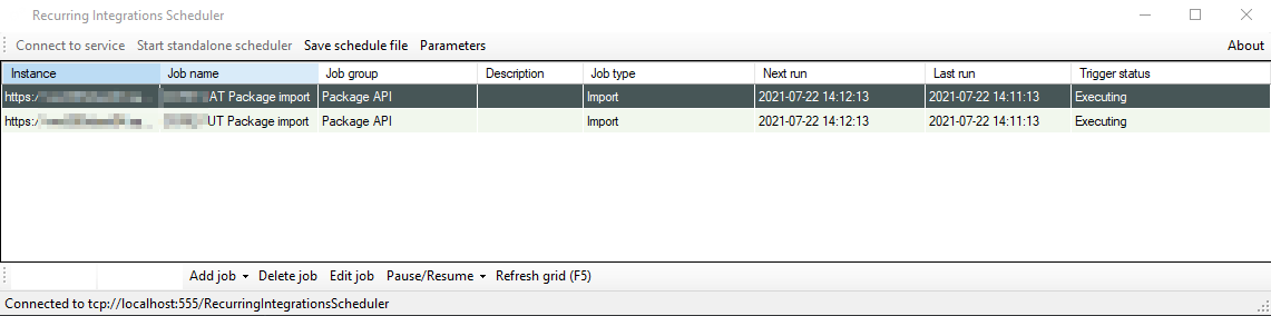 Endless "executing" status, export job no longer works in v3.3.1 via connect to service · Issue ...