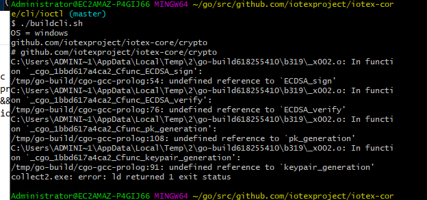 windows buildcli faild · Issue #928 · iotexproject/iotex-core · GitHub