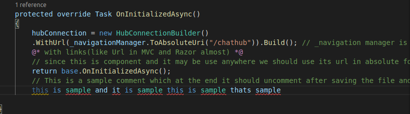 UnComment Long Comment when using ms-dotnettools.csharp as formatter in Blazor Server · Issue ...