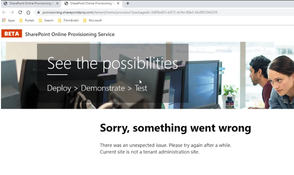 Error in provisioning M365 Learning Pathways · Issue #62 · SharePoint/sp-provisioning-service ...
