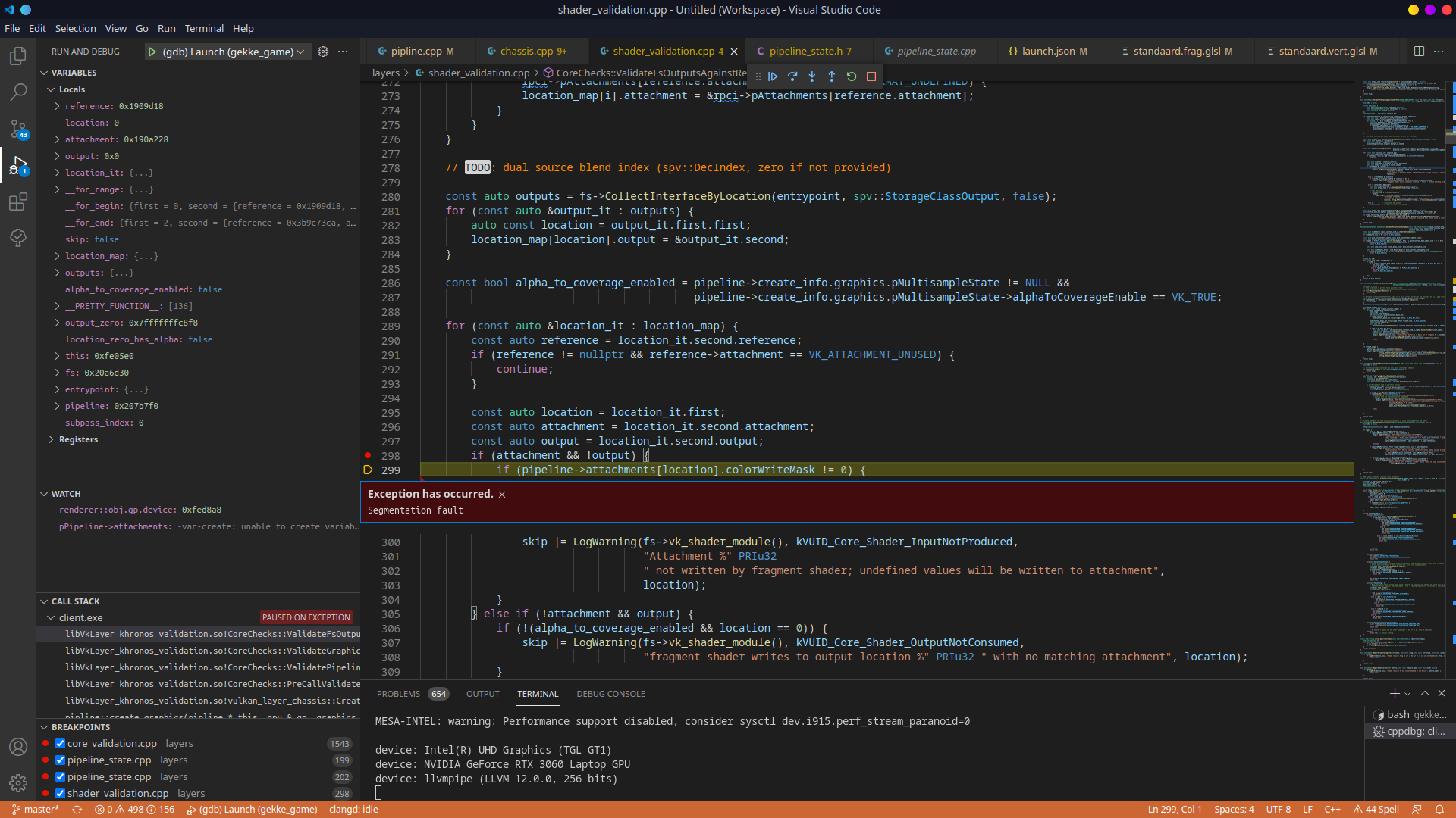VkCreateGraphicsPipeline segfault in validation layers · Issue #3593 · KhronosGroup/Vulkan ...