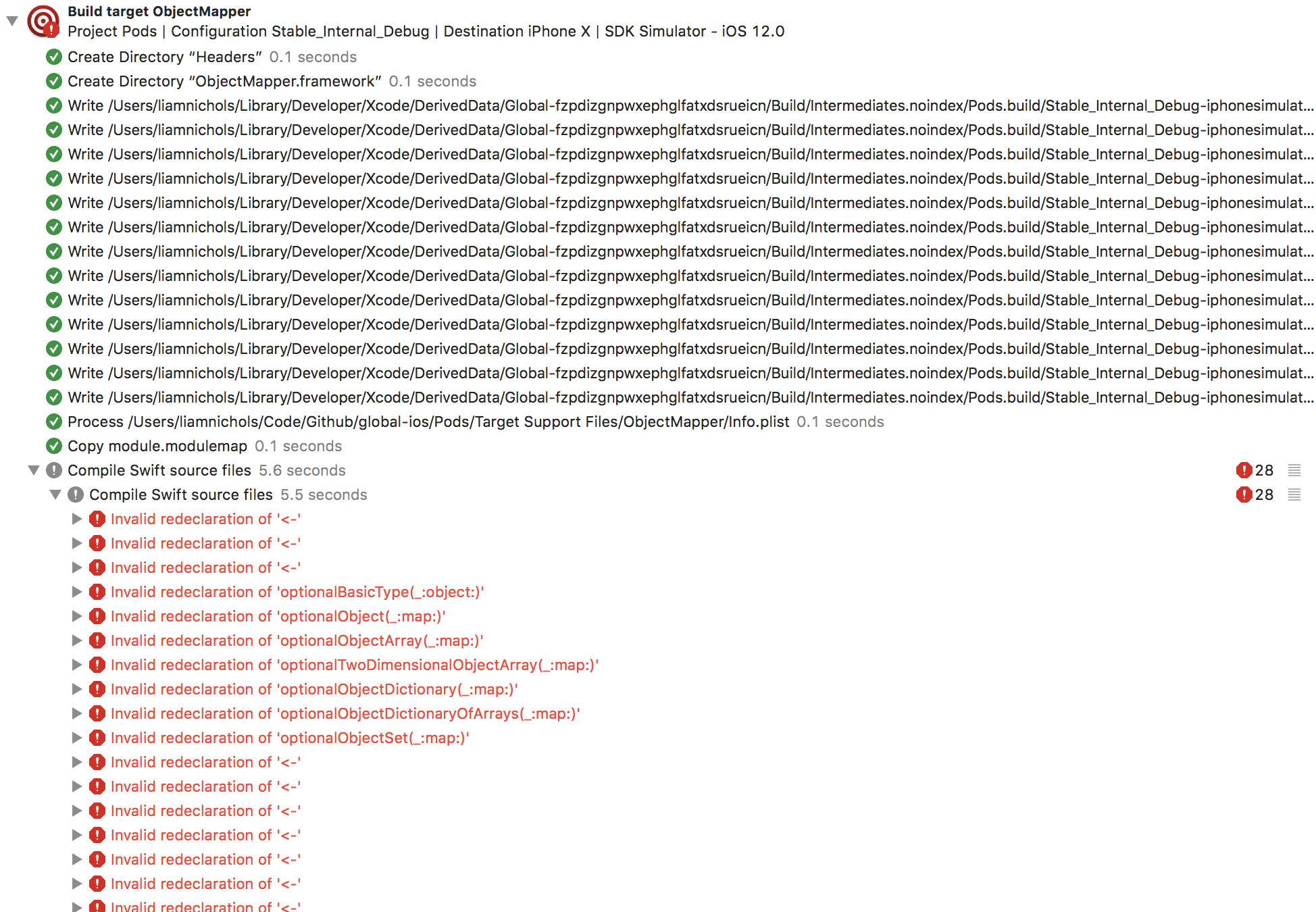 Invalid Redeclaration Warnings with Swift 4.x & Xcode 9.3 · Issue #967 · tristanhimmelman ...