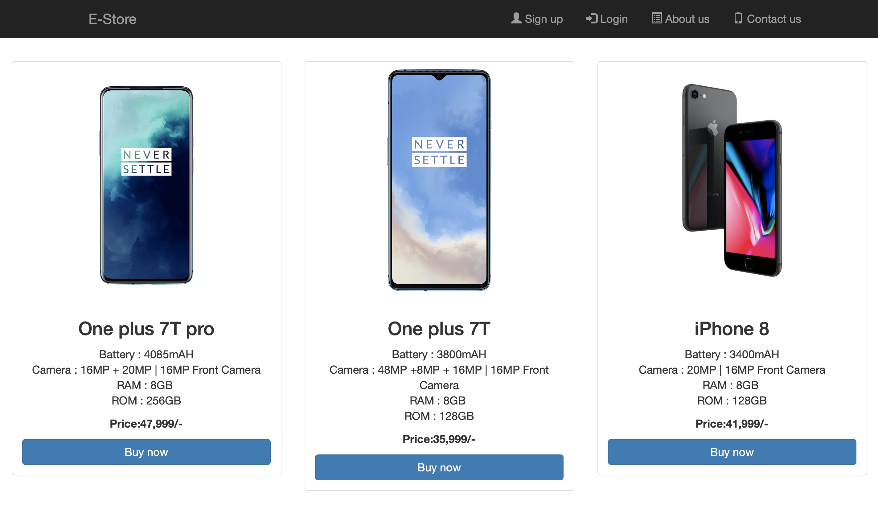 GitHub - moksh999/mobileStore-website: E-commerce website created using ...