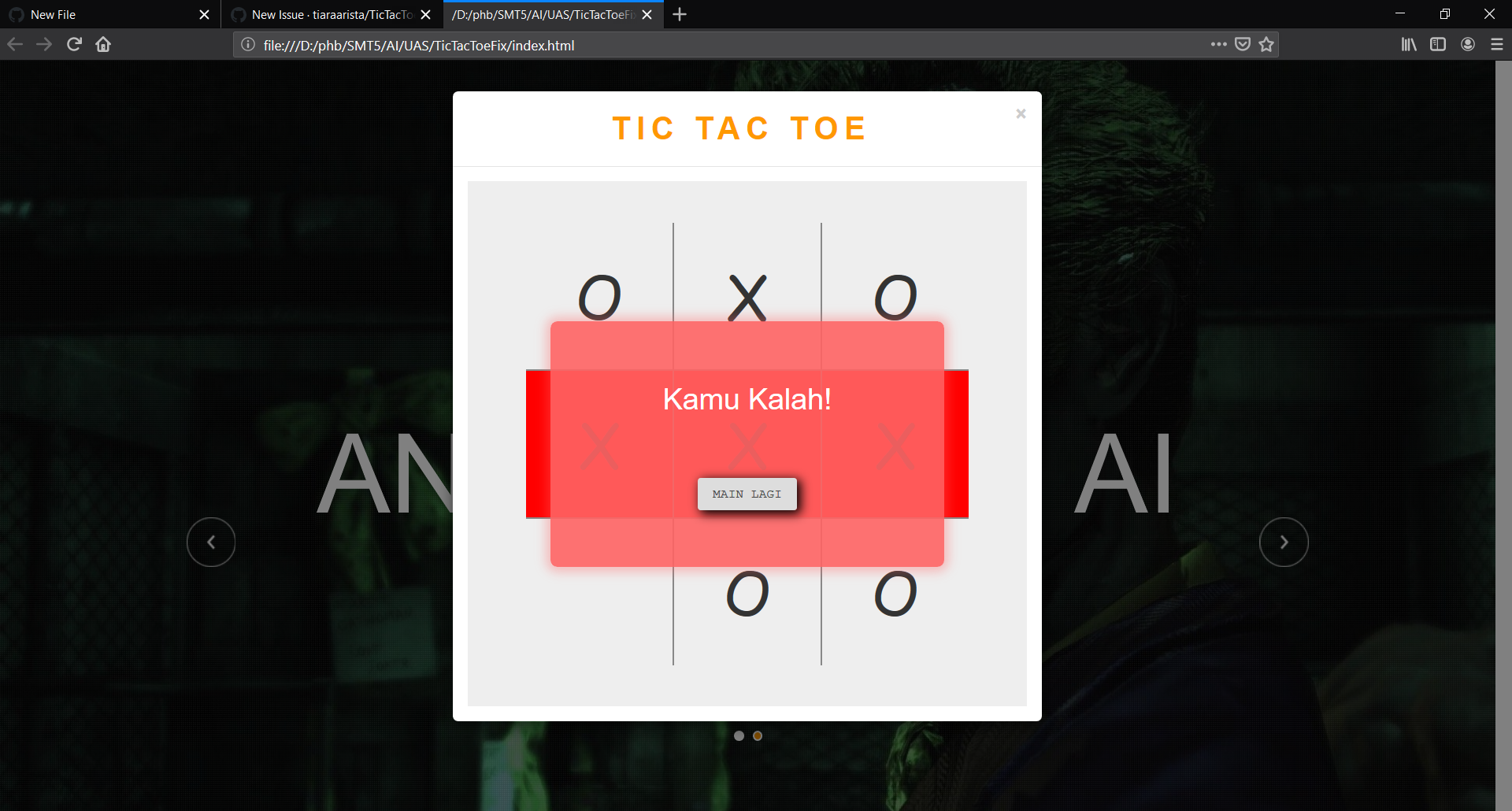 Github Tiaraaristatictactoe Ai Game Tictactoe With Ai Minimax 