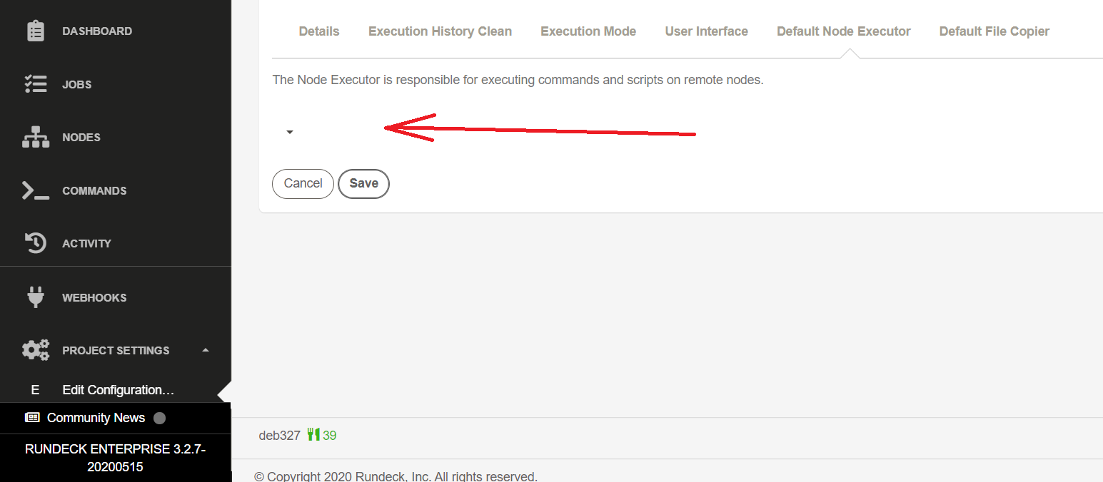 Minor product issue: If a node executor plugin is missing, the project's "Default Node Executor ...