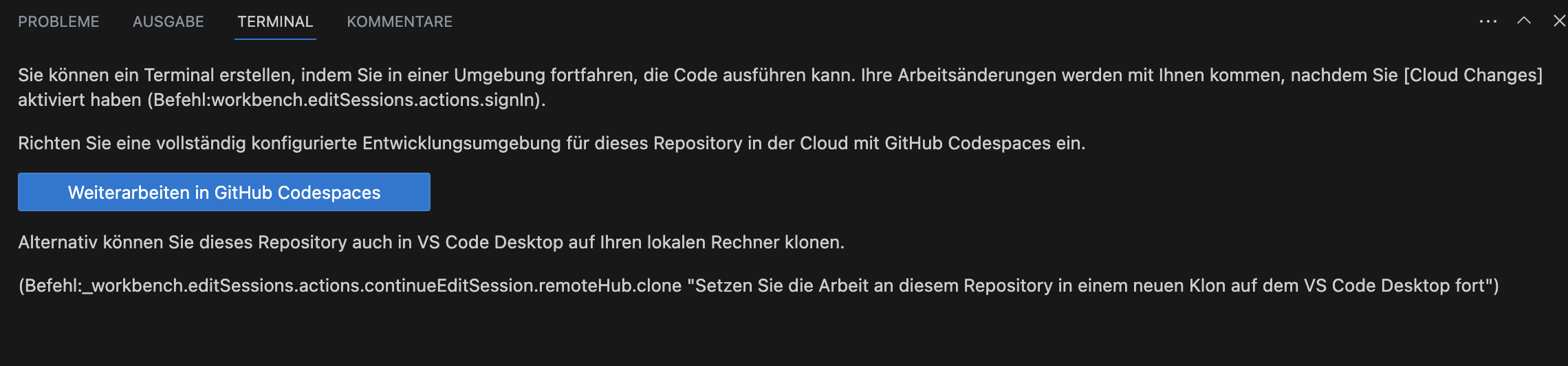 Terminal view in vscode.dev not rendering correctly in German · Issue #185158 · microsoft/vscode ...