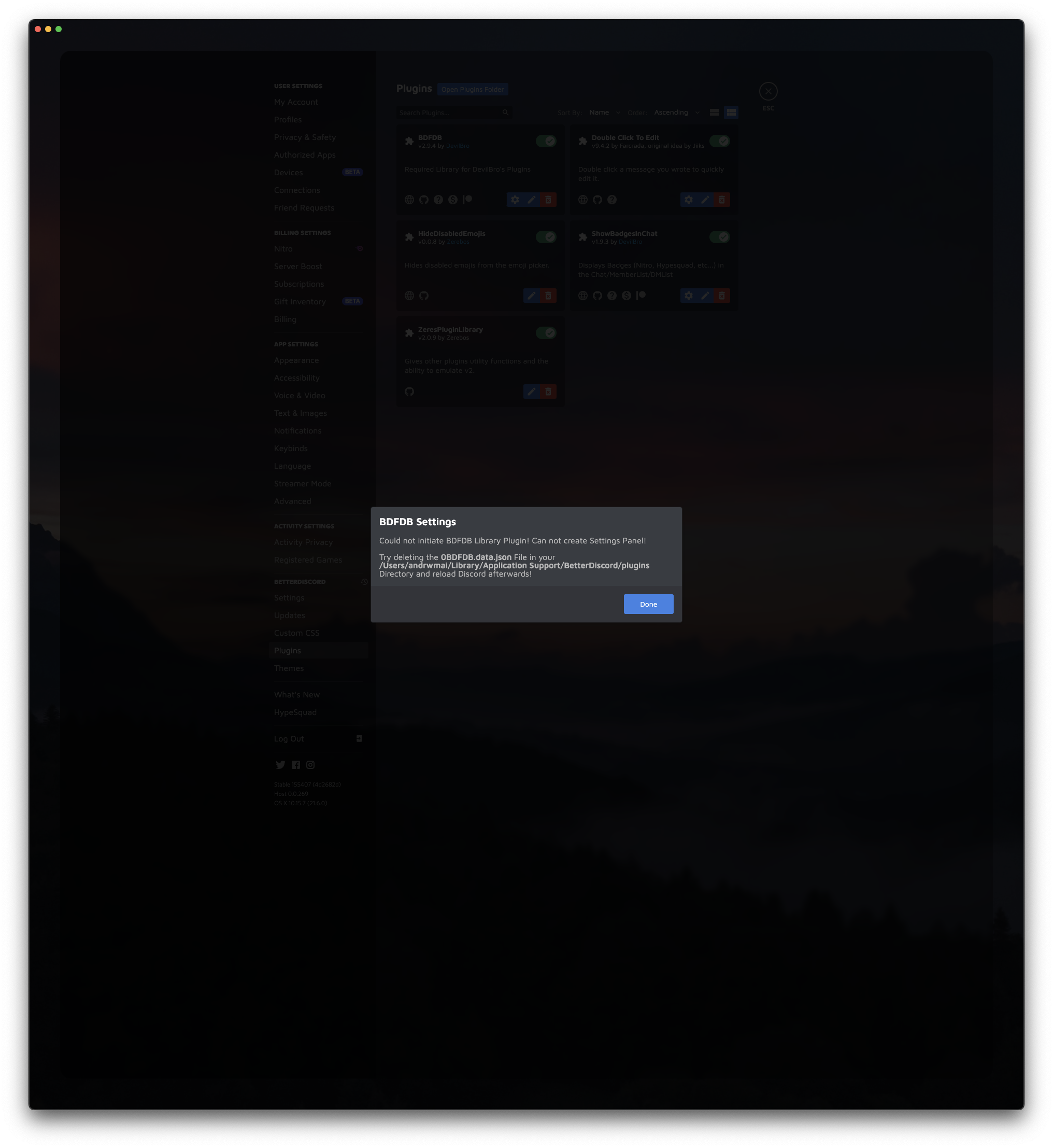 [BUG] - BDFDB stops working after reloading Discord · Issue #1993 · mwittrien ...