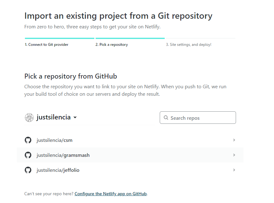 Can’t connect Github to Netlify to start existing project. Error: Page is taking too long to ...