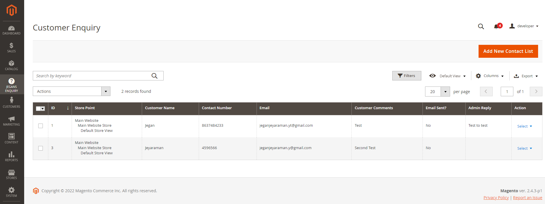 GitHub - jeyaramanjegan/customer-enquiry-management