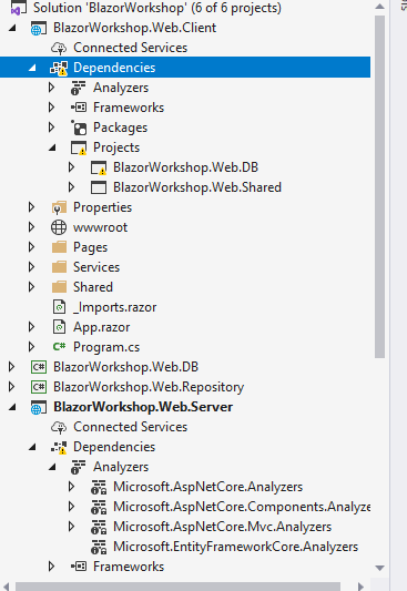 Unable to add reference of Library project in Client project in Blazor webassembly · Issue ...