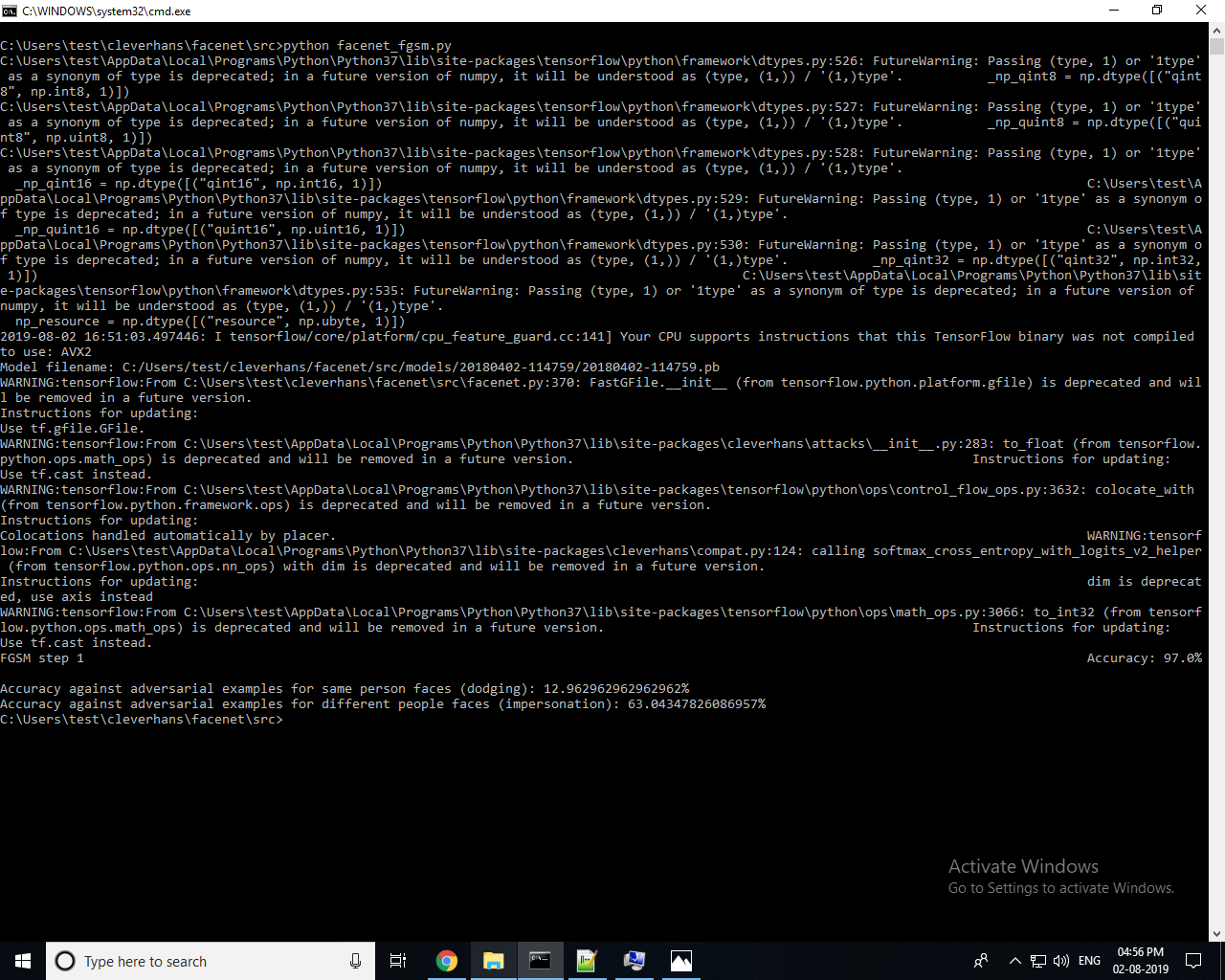 ValueError: Dimensions must be equal, but are 512 and 128 for 'sub' (op: 'Sub') with input ...