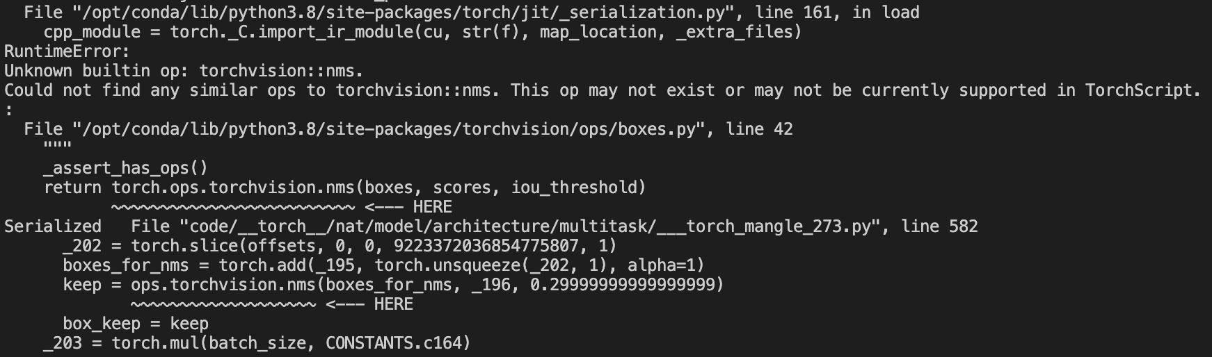 When Runing Torchscirpt After Export Faster Rcnn Torchscript Raise Nms Error · Issue 619