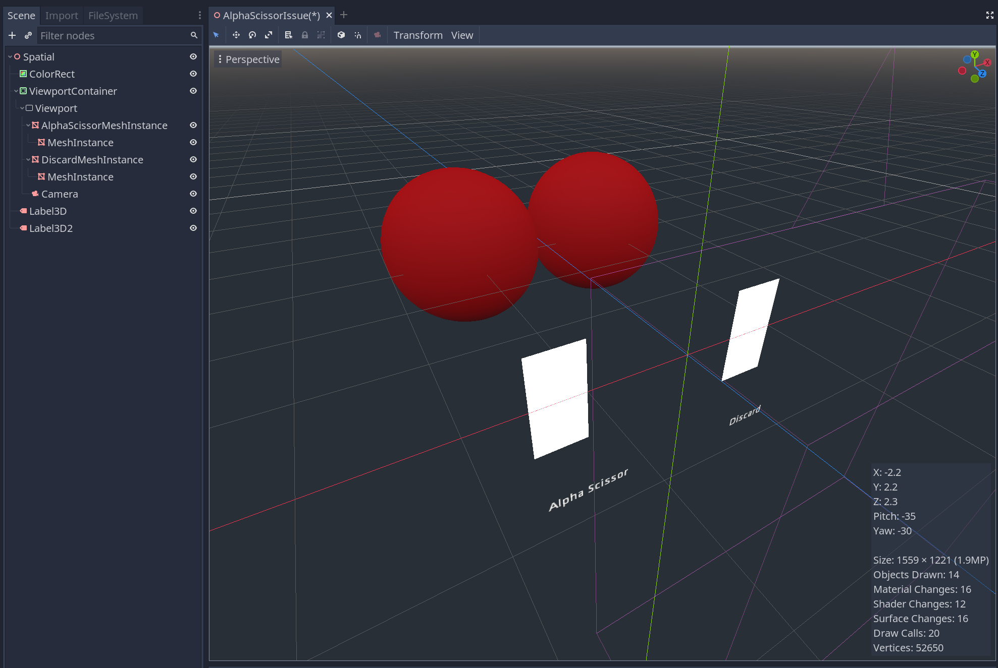 [3.x][GLES3] Alpha scissor not working properly with transparent background viewport · Issue ...