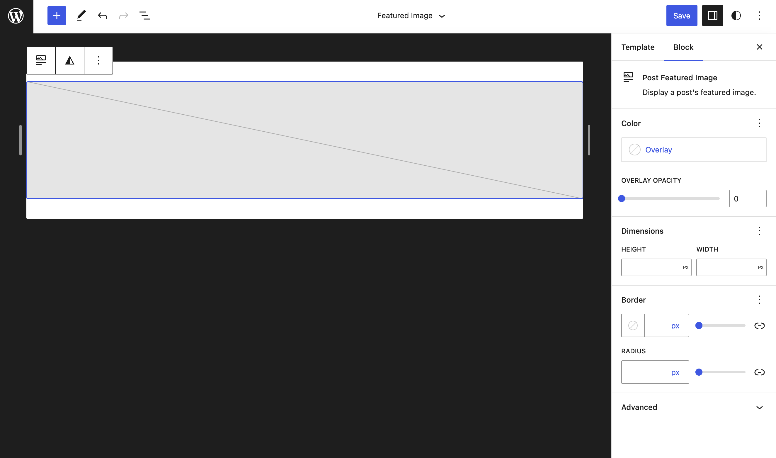 Featured Image Blocks Hide all Settings if there is no query block in the same document · Issue ...