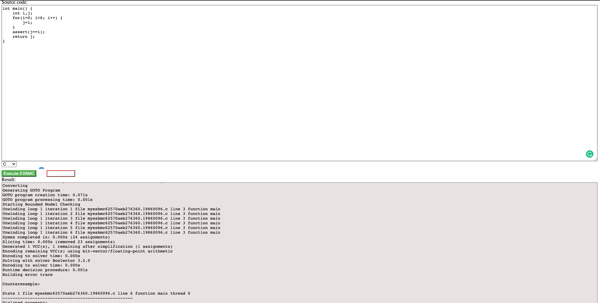 ESBMC web interface · esbmc esbmc · Discussion #675 · GitHub