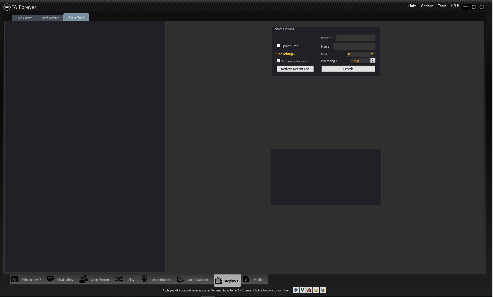 Online Replay Vault not loading anything since transition to ICE · Issue #1083 · FAForever ...