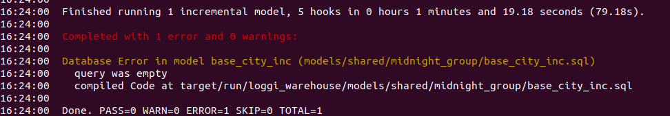 Adap 739 Bug Query Was Empty Error In Dbt Redshift158 With Dbt 3717