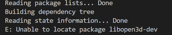 E: Unable to locate package libopen3d-dev · Issue #2 · rafael2k/bitdance-pc_metric · GitHub