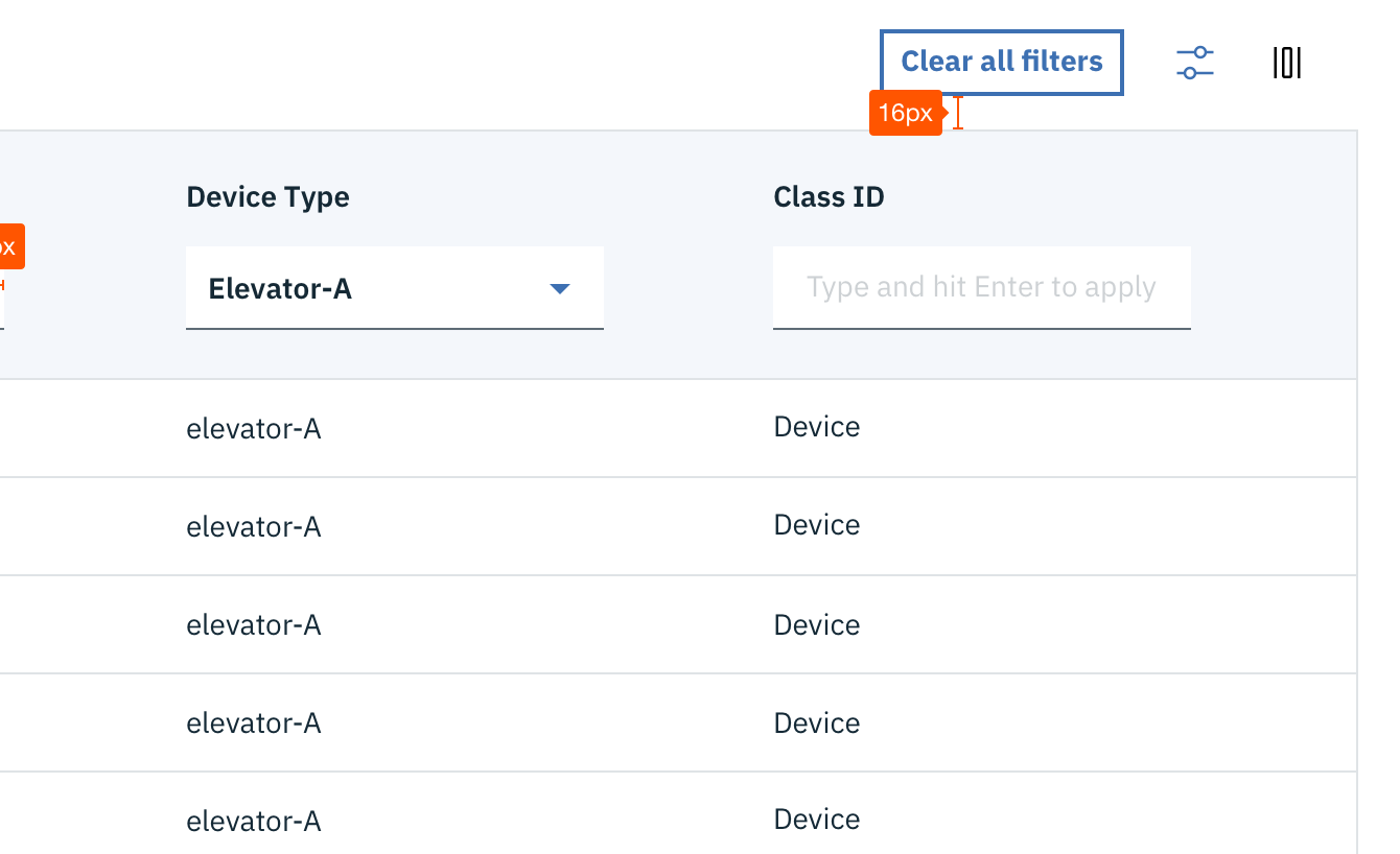  Table Visual Design Of clear All Filter Button Issue 137 Carbon design system carbon 