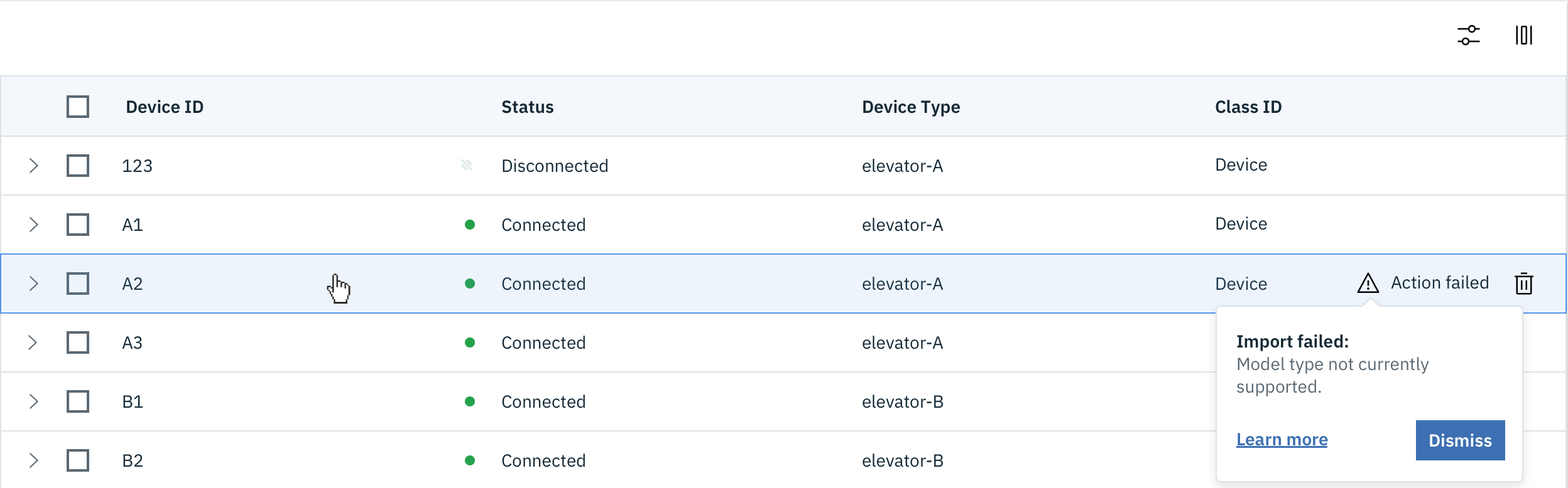 [Table]: Row Actions Need some indication that the row action is long ...