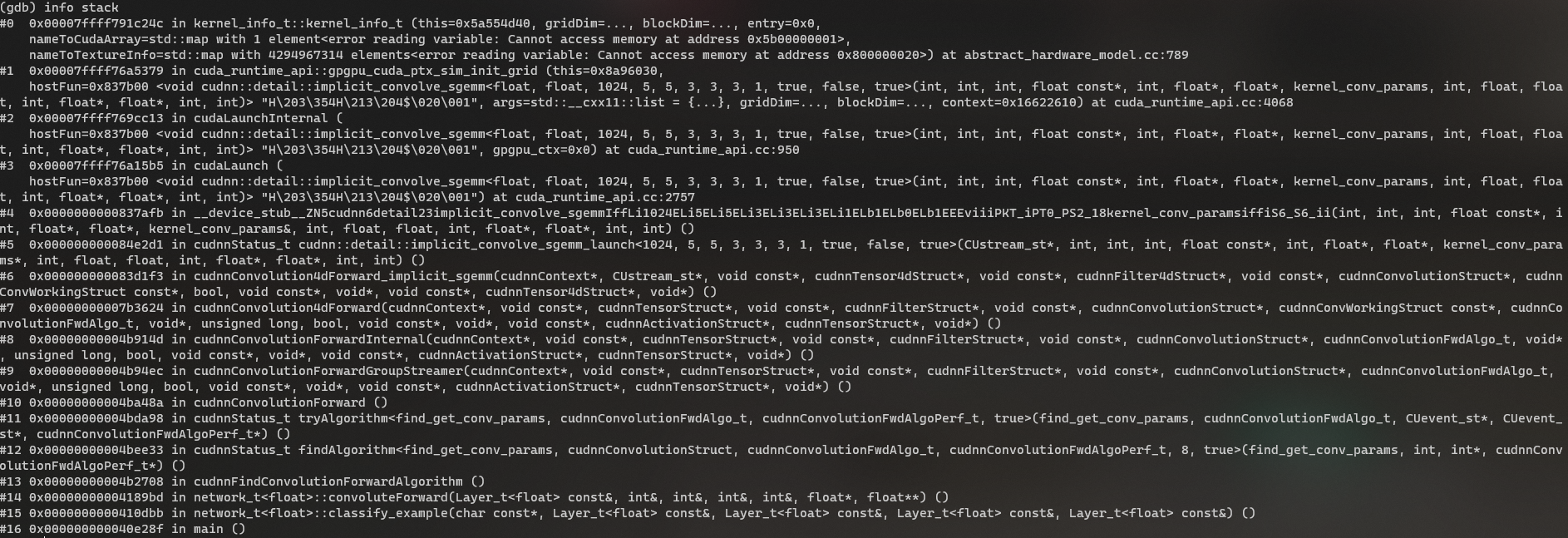 Segmentation fault when running mnistCUDNN example (CUDA 8.0, cuDNN 7.1.3) · Issue #210 · gpgpu ...