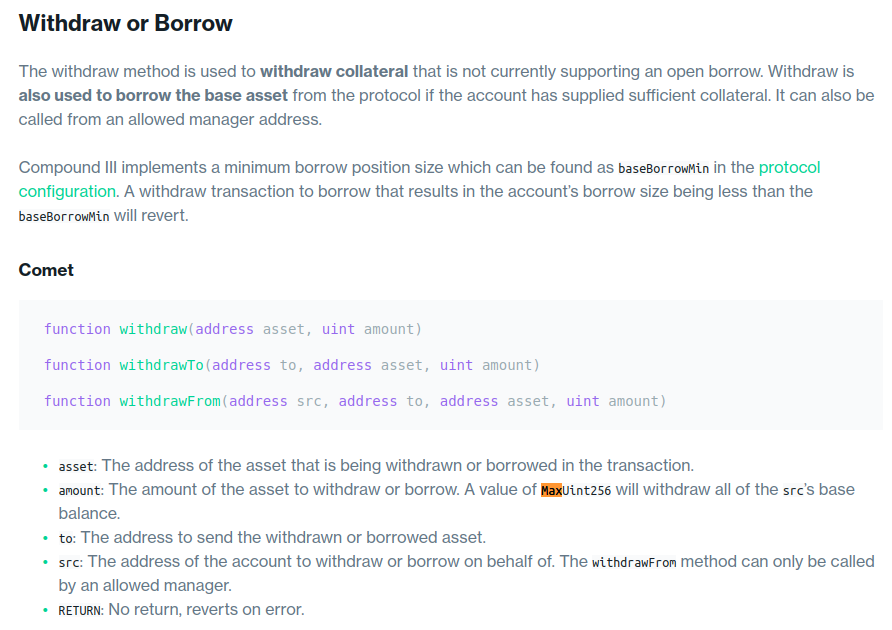 withdraw `type(uint256).max` will not affect usdc pool balance · Issue #237 · compound-finance ...