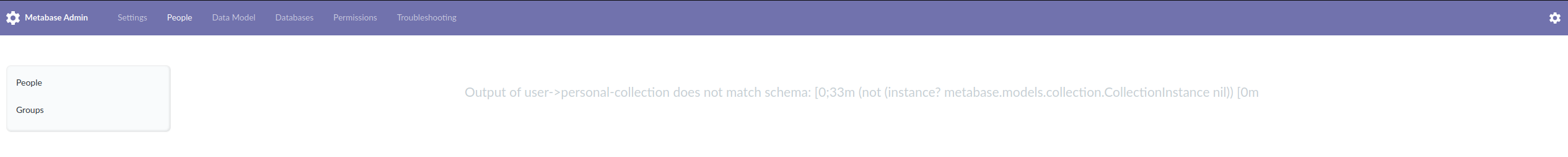 Unable to access admin/people in 0.37.2 - getting "user->personal-collection does not match ...