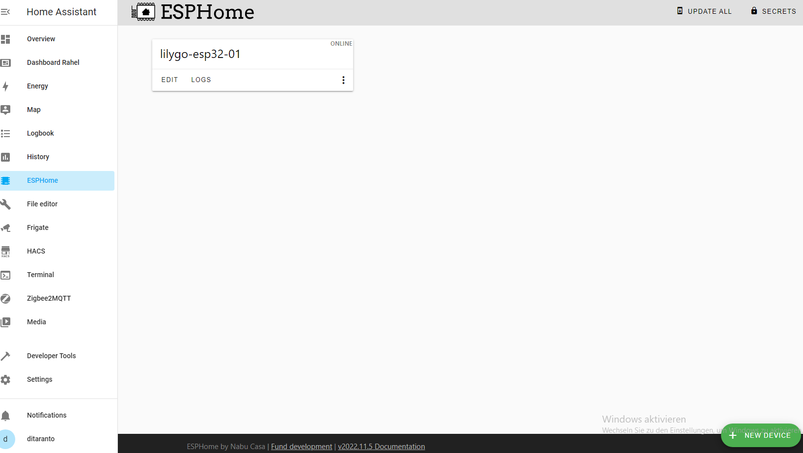 ESP device not available in HA sidebar when adopting via integrations ...