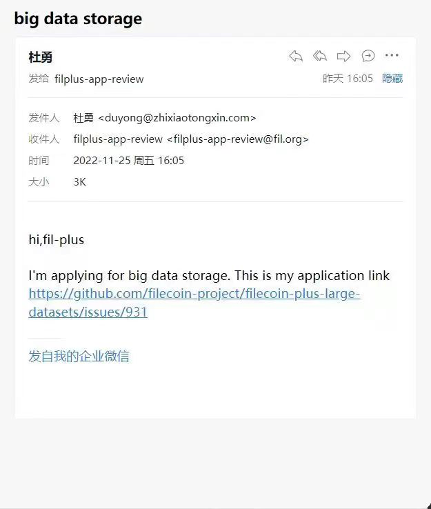 [DataCap Application] zhixiaotongxin - zhixiaotongxin · Issue #931 · filecoin-project/filecoin ...